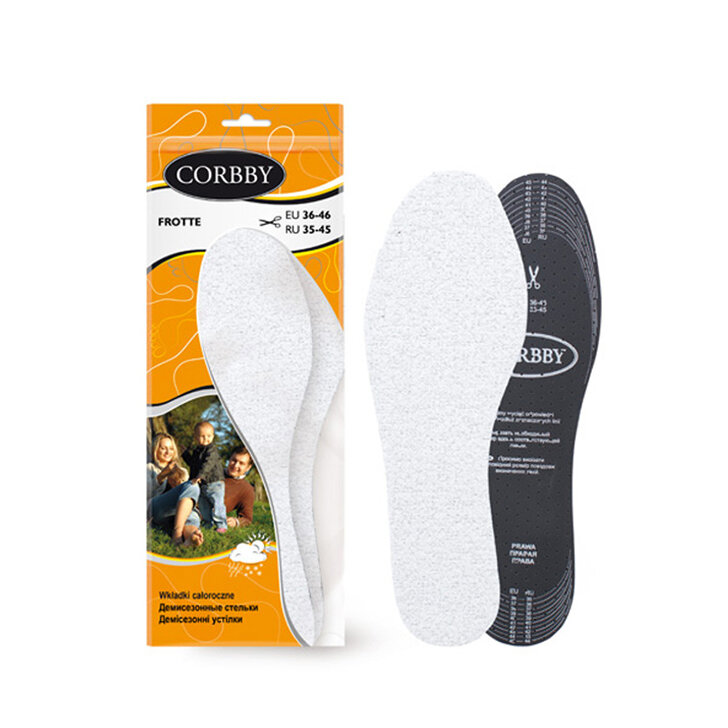 Стельки Corbby Frotte, хлопок, латексные, универсальные, безразмерные