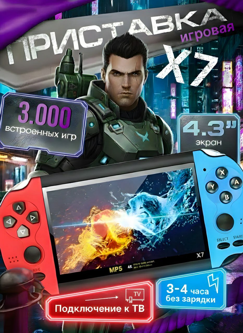 Игровая портативная консоль приставка X7