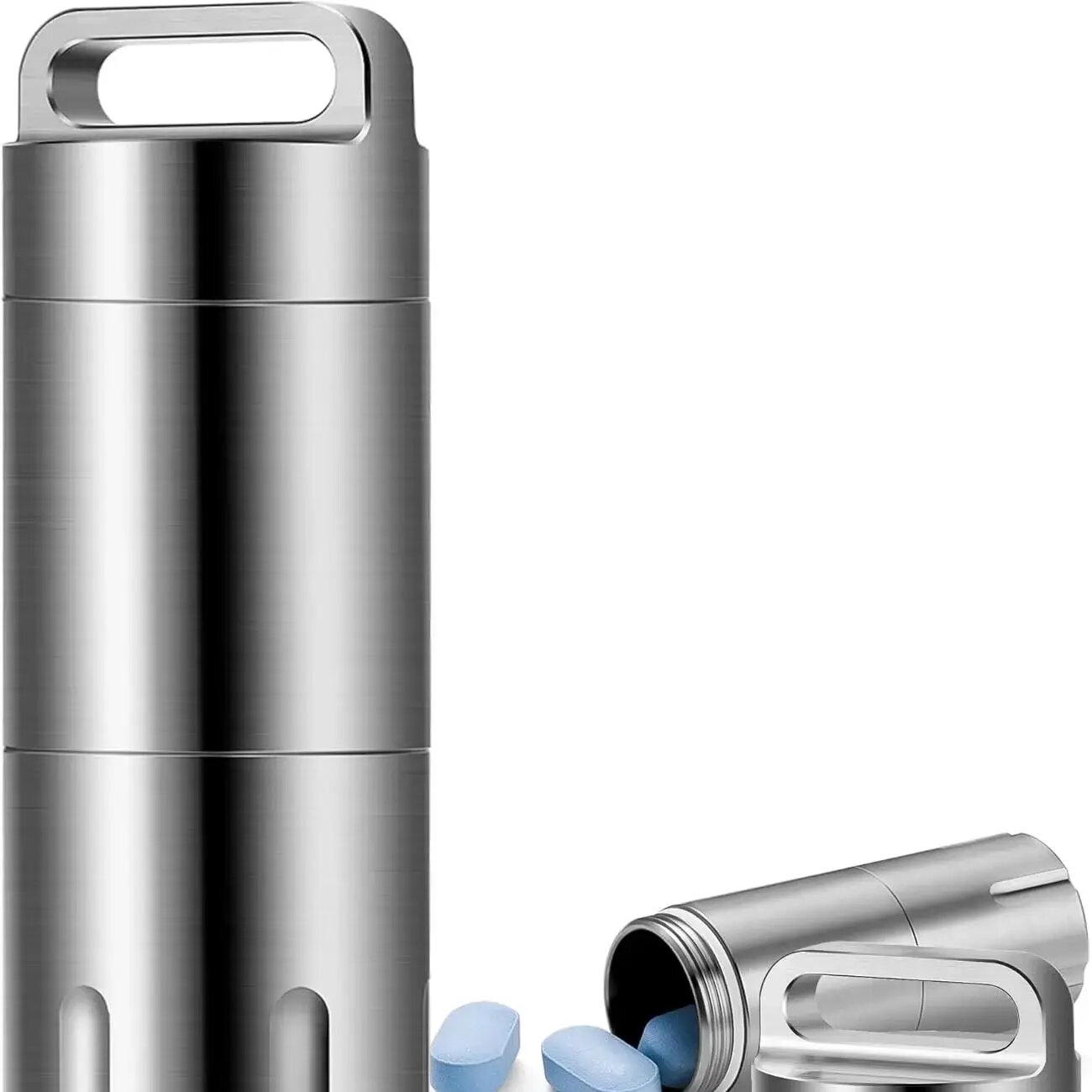 TISUR Портативный титановый контейнер для таблеток silver 2 container
