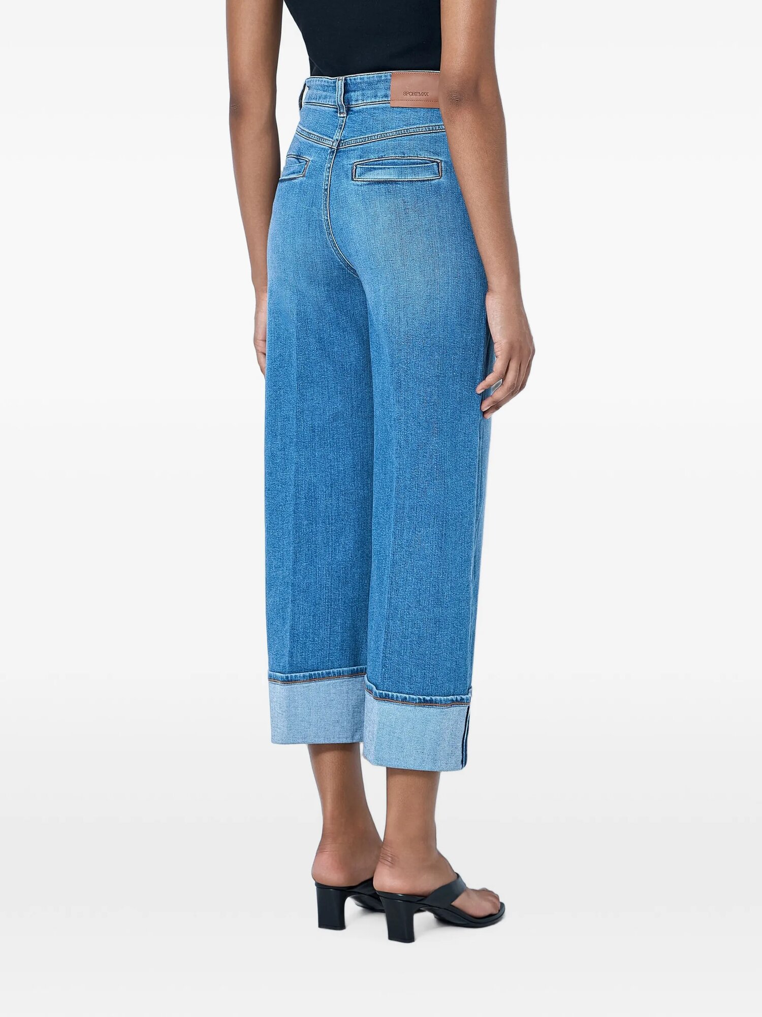 Джинсы SPORTMAX Cropped turned-up jeans, размер 38, blue — фото 1