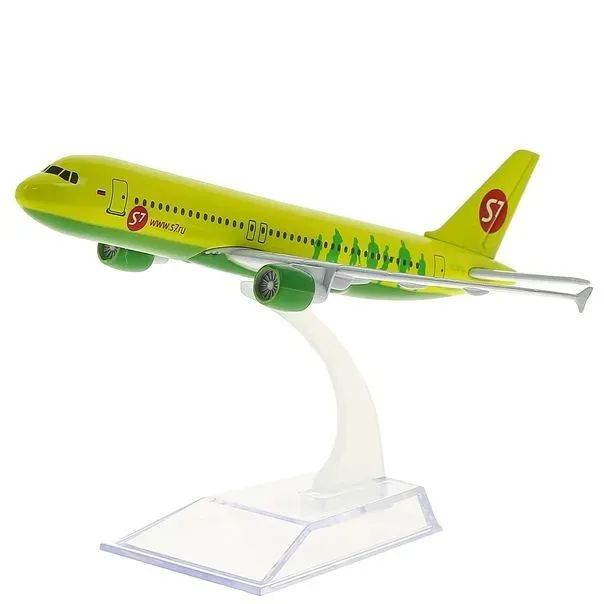 Металлическая модель самолета S7 Airbus A320 (15*15*7 см)
