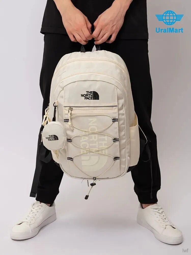Рюкзак North Face водонепроницаемый бежевый с ортопедической спинкой и отделением для ноутбука — фото 1