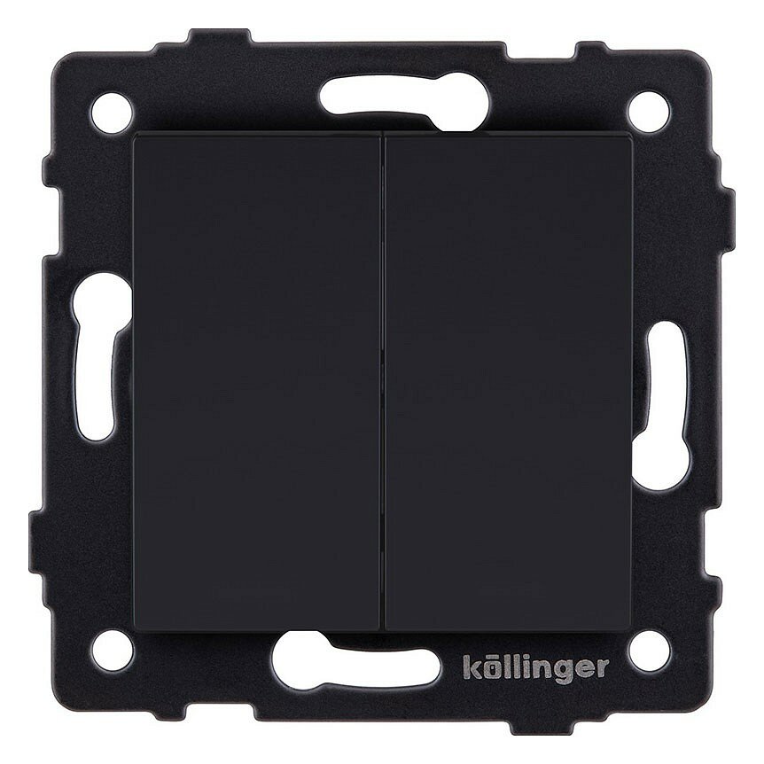 Выключатель двухклавишный без рамки Kollinger REA-S-007BM