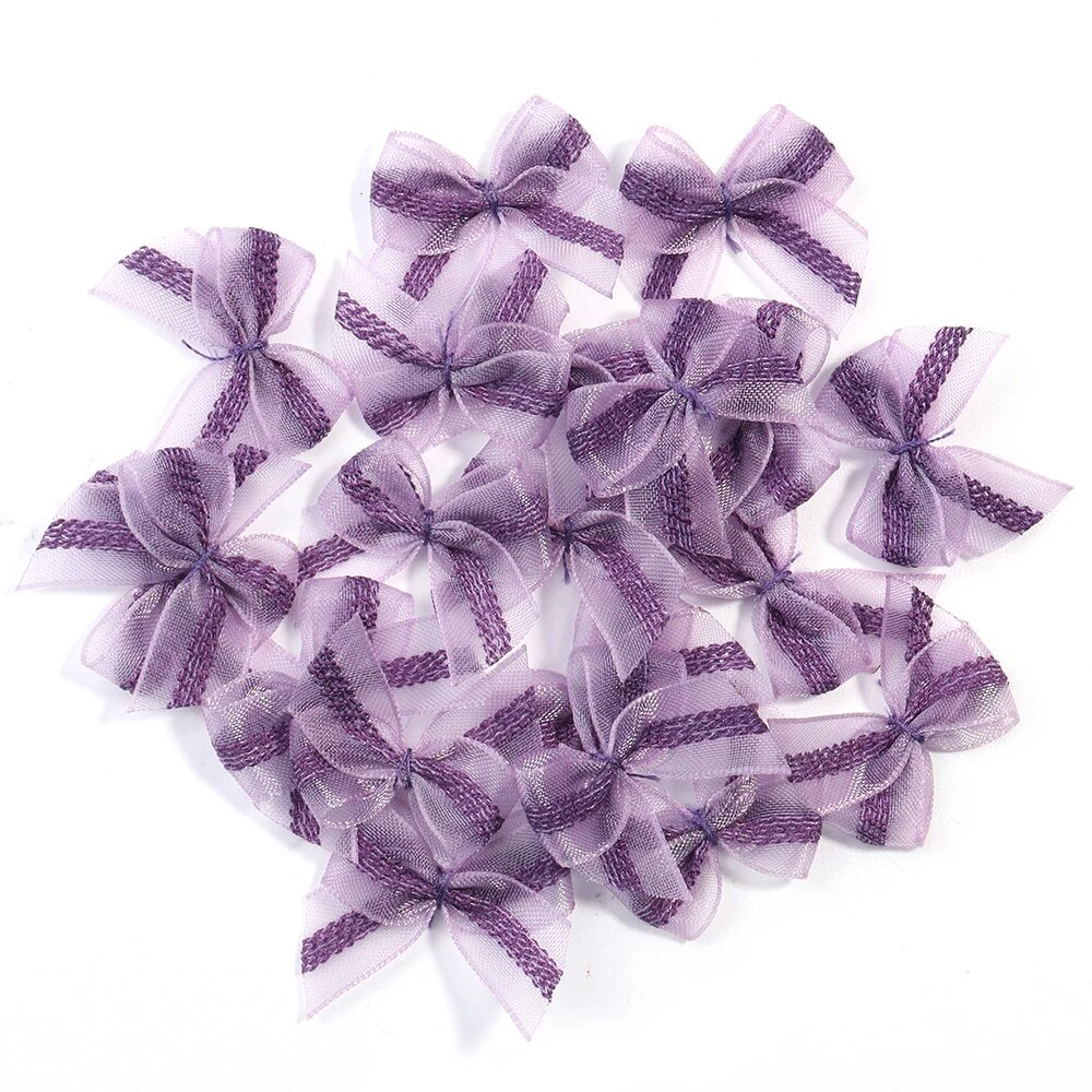 Ленточные банты из полиэстера 30/60 шт. Фиолетовый, Purple, 2.5x2.5mm 60pcs