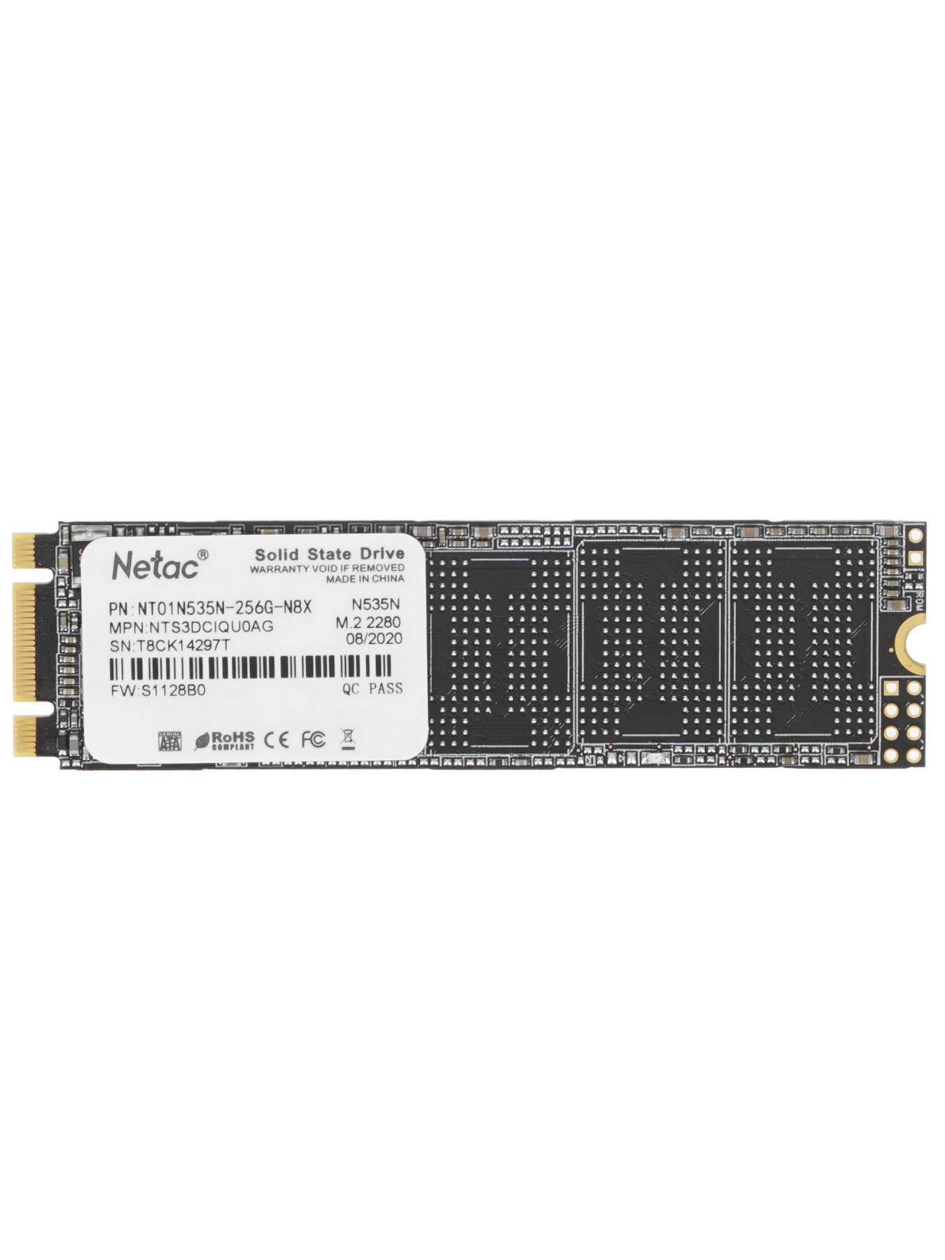 Твердотельный накопитель Netac SSD 256Gb NT01N535N-256G-N8X M.2 2280 SATAIII 3D NAND SSD 256GB, R/W