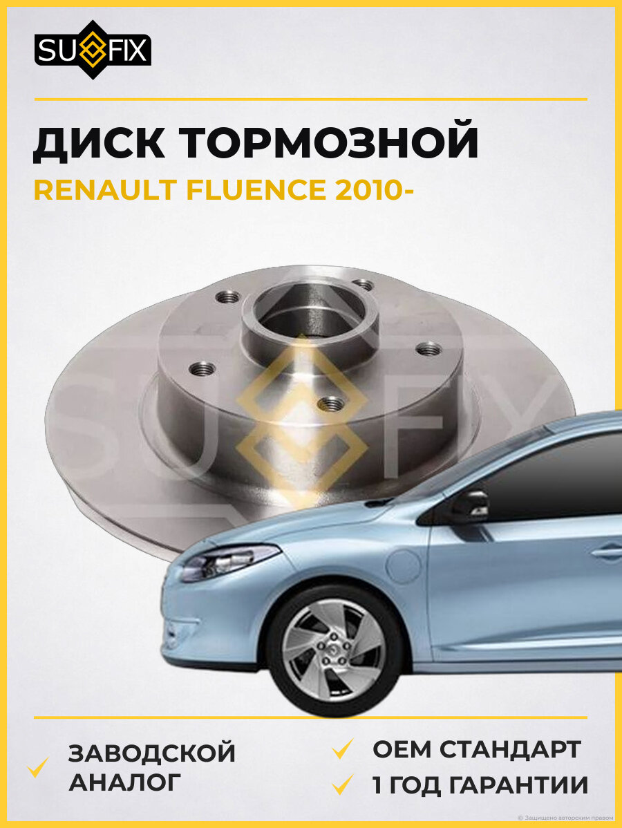 Диск тормозной SUFIX FX1187 Рено Флуенс RENAULT FLUENCE 2010