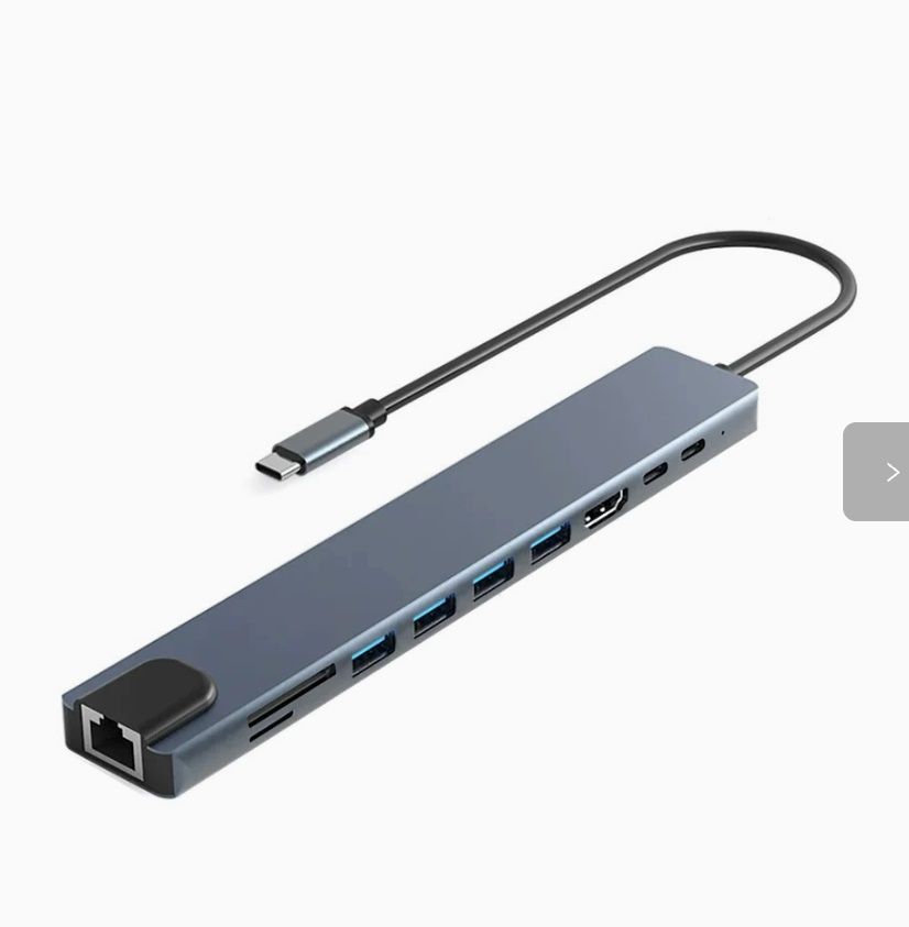 Type-C HUB 10 in 1, USB разветвитель, HDMI адаптер, USB HUB 3.0/ 2.0, HDMI, SD, Micro SD, LAN