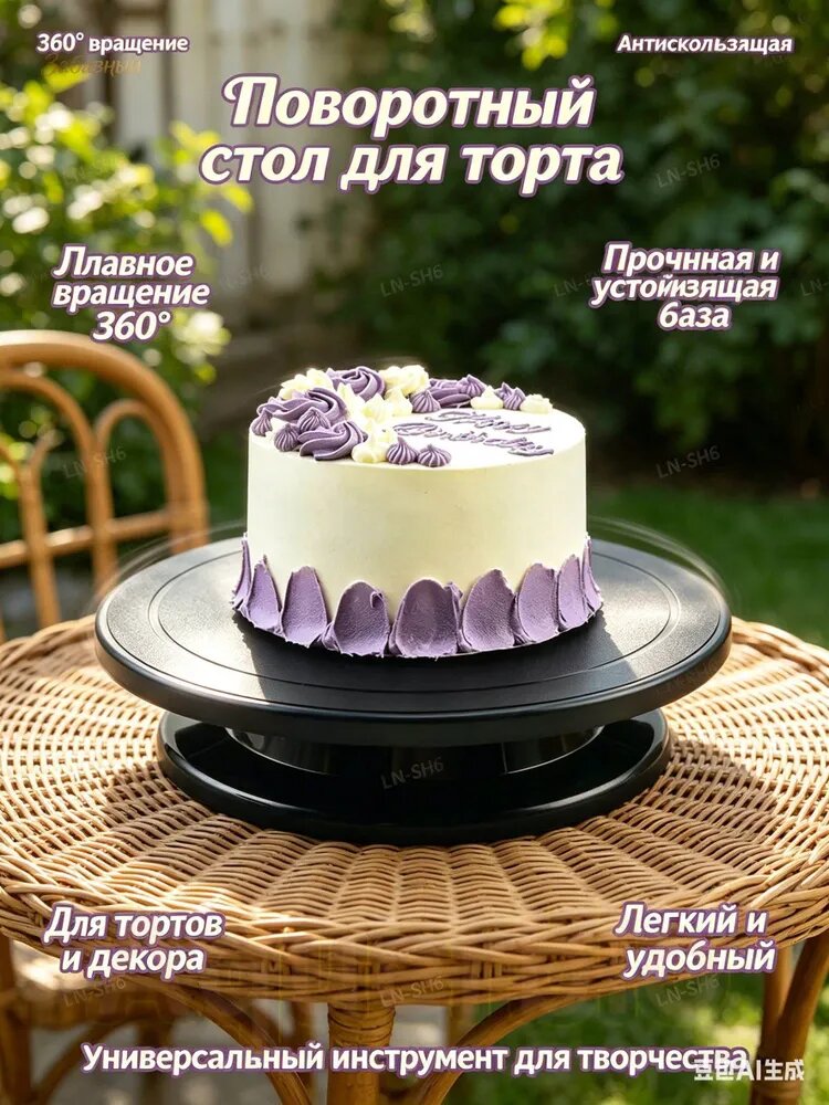Поворотный стол для торта 360 диаметр 28 см устойчивая подставка для декорирования тортов и подставка для расп1