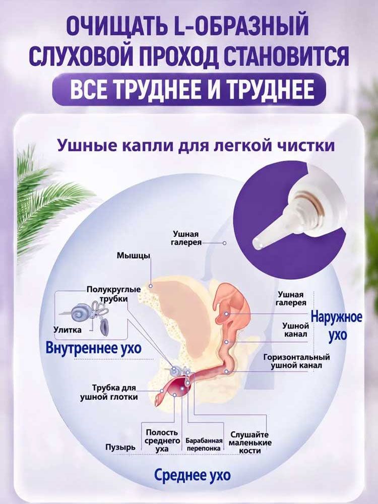 Ушные капли для кошек и собак, избавляют от ушных клещей, контролируют паразитов, очищают уши, средство для ухода за ушами, защита для ушей, 60 мл.
