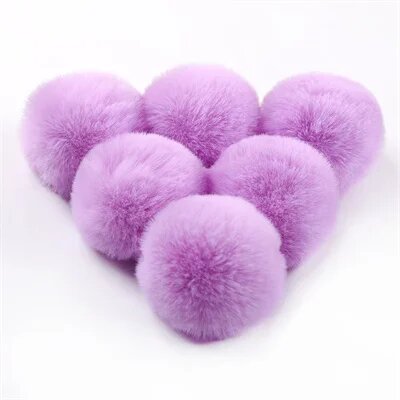 Пушистые помпоны из искусственного меха 5-6 см, 2-25 шт Фиолетовый, light purple, 5-6cm 10pcs