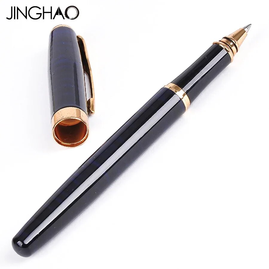 Шариковая ручка JINGHAO синяя, металлическая, 0,5 мм