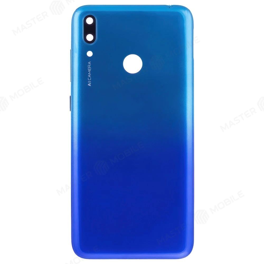 Задняя крышка для Huawei Y7 2019 (DUB-LX1) (синий) (в сборе со стеклом камеры)