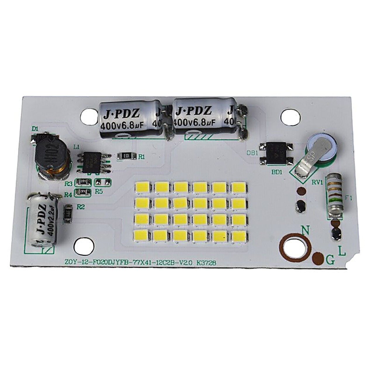 AC85-265V Светодиодная матрица,20 ВТ, LED, холодный белый, Подходит для прожекторов
