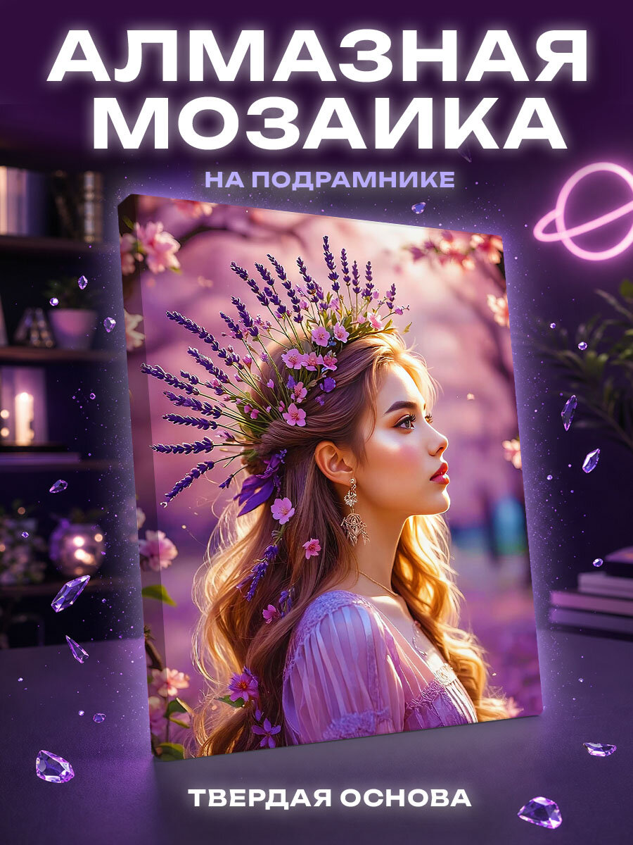 Алмазная мозаика Портрет девушки в венке