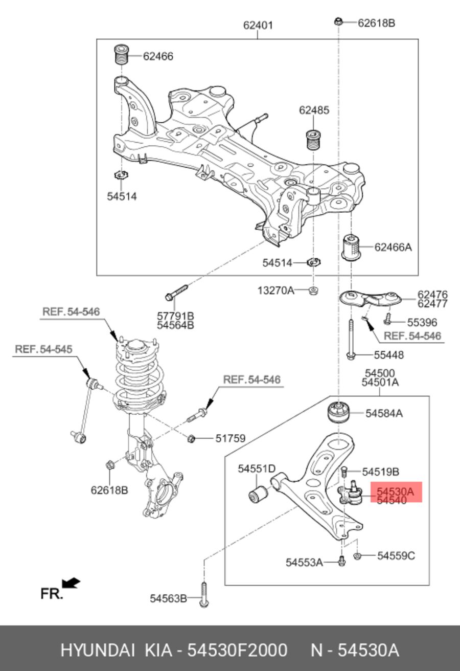 Опора Шаровая Org (Hyundai/Kia 54530F2000)