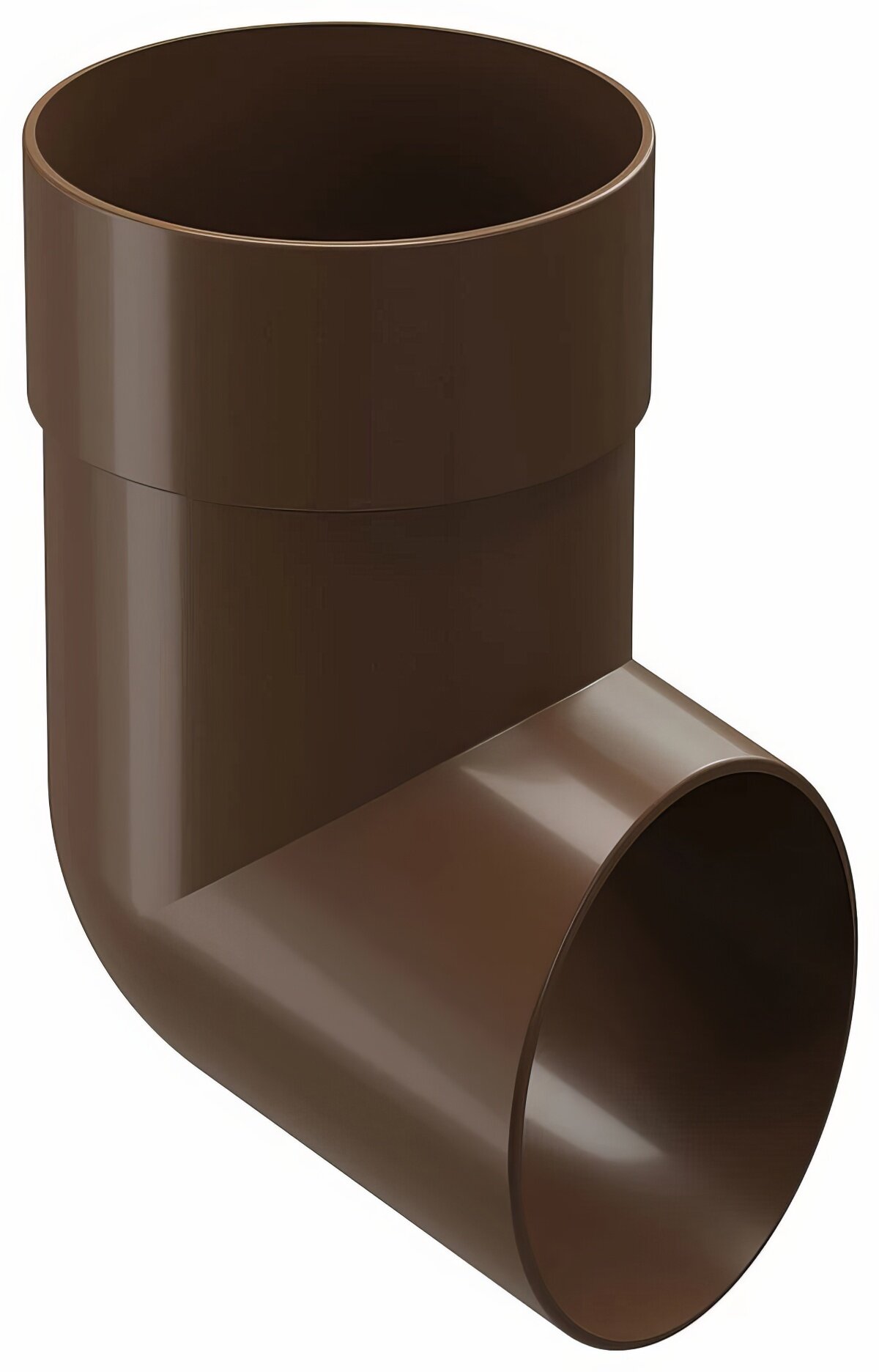 Колено стока пластиковое d80 мм Docke Standard светло-коричневое RAL 8017