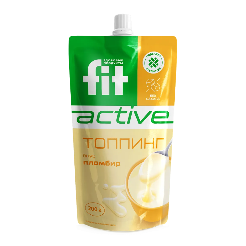 Низкокалорийный Топпинг со вкусом Пломбир 200 гр FIT Active