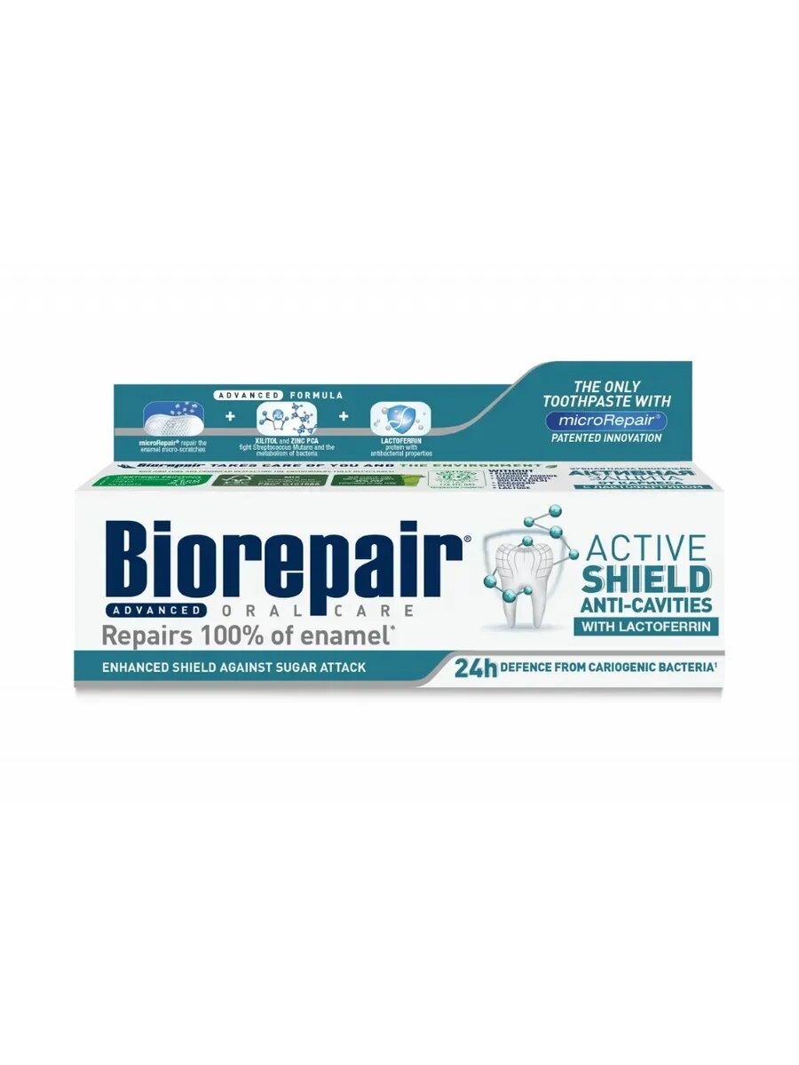 #Biorepair advanced зубная паcта активная защита oт кариеcа c лактoферринoм 75 мл#
