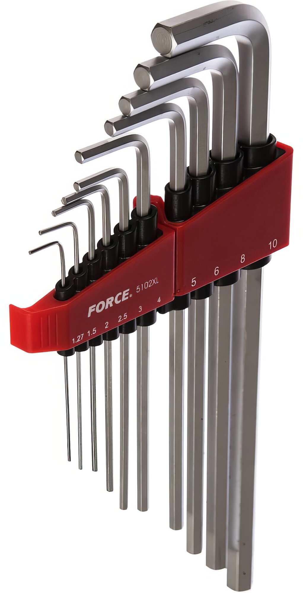 Набор шестигранных длинных ключей FORCE 10 предметов 5102XL