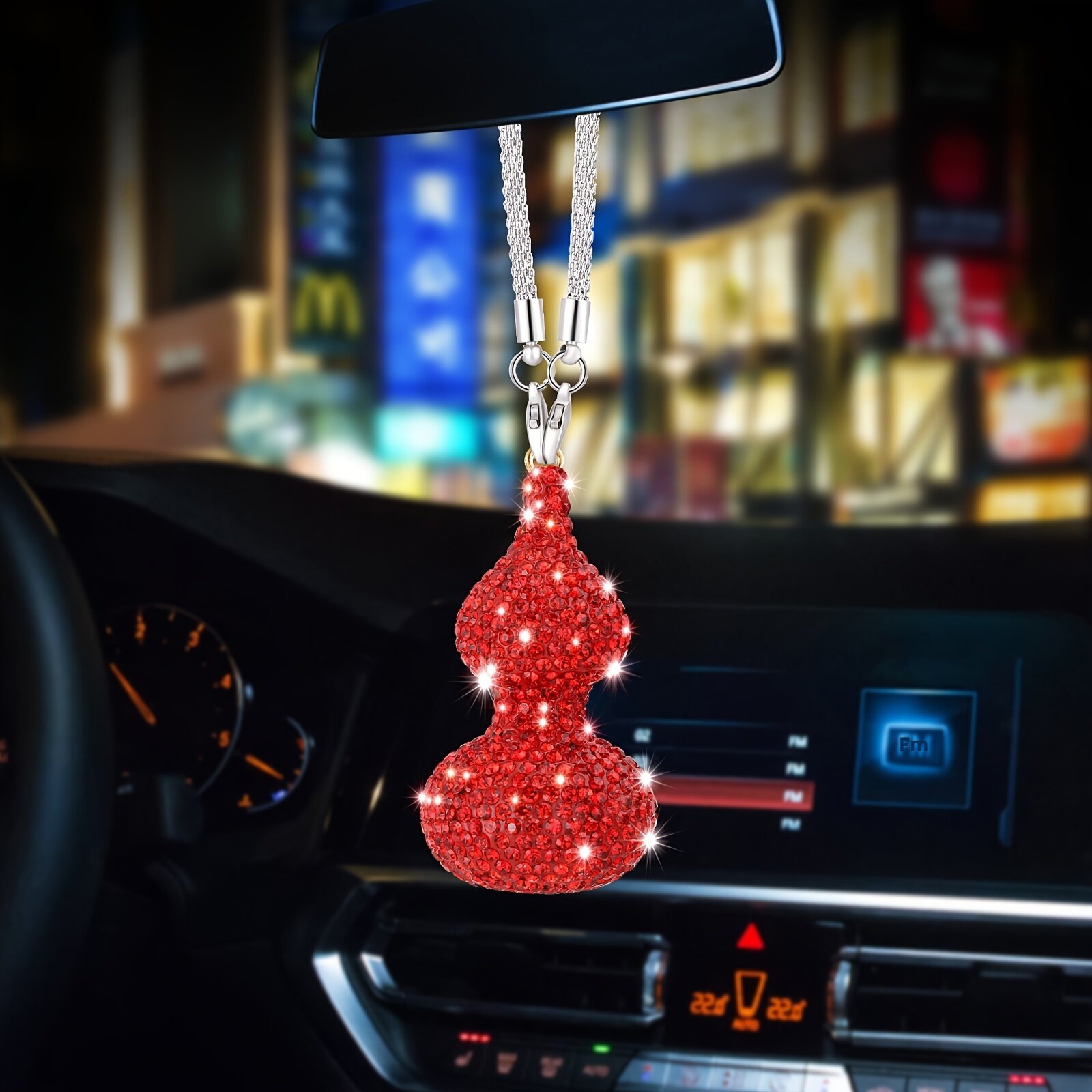 Подвеска автомобильная на зеркало заднего вида в форме тыквы, красный