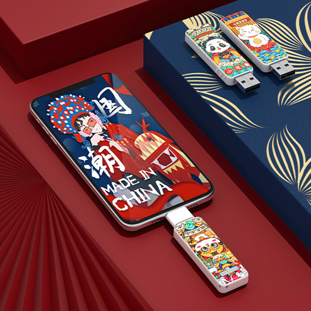 Весёлый USB Флеш-Накопитель 32GB С Телескопической Защитой И Противоскользящей Кнопкой 5 8X2X0 9Cm