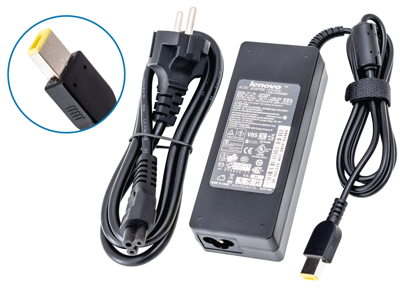 Блок питания для ноутбука Lenovo 20V, 4.5A, 90W (штекер USB) для Lenovo B5400, G500, IdeaPad Z510, S540, ThinkPad T460, T550
