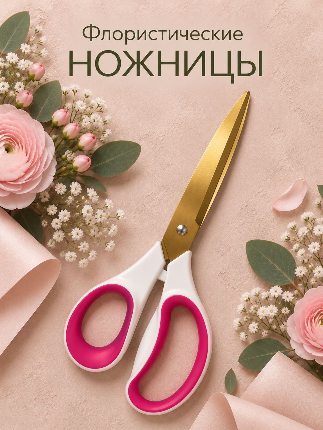 Ножницы флористические, для цветов и лент