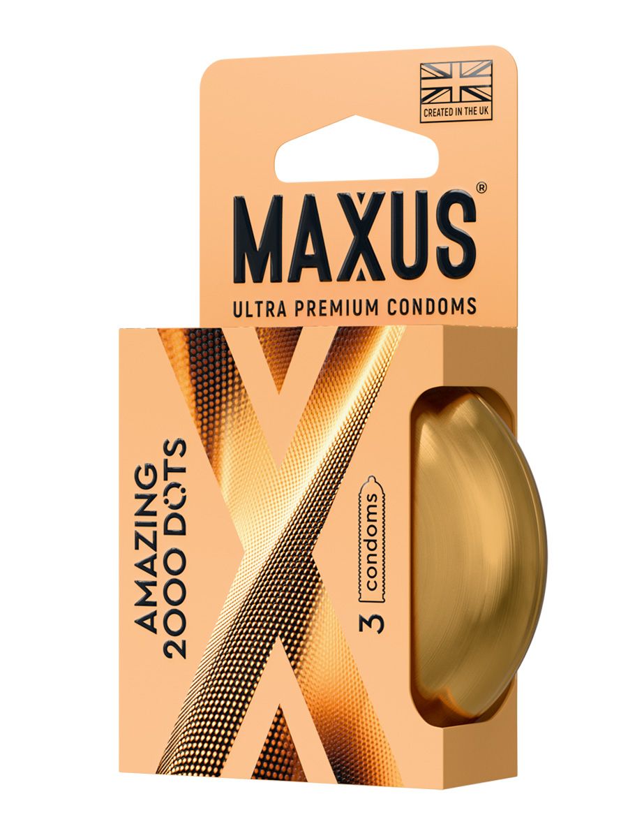 MAXUS Презервативы точечные Amazing 2000 dots, 3 шт