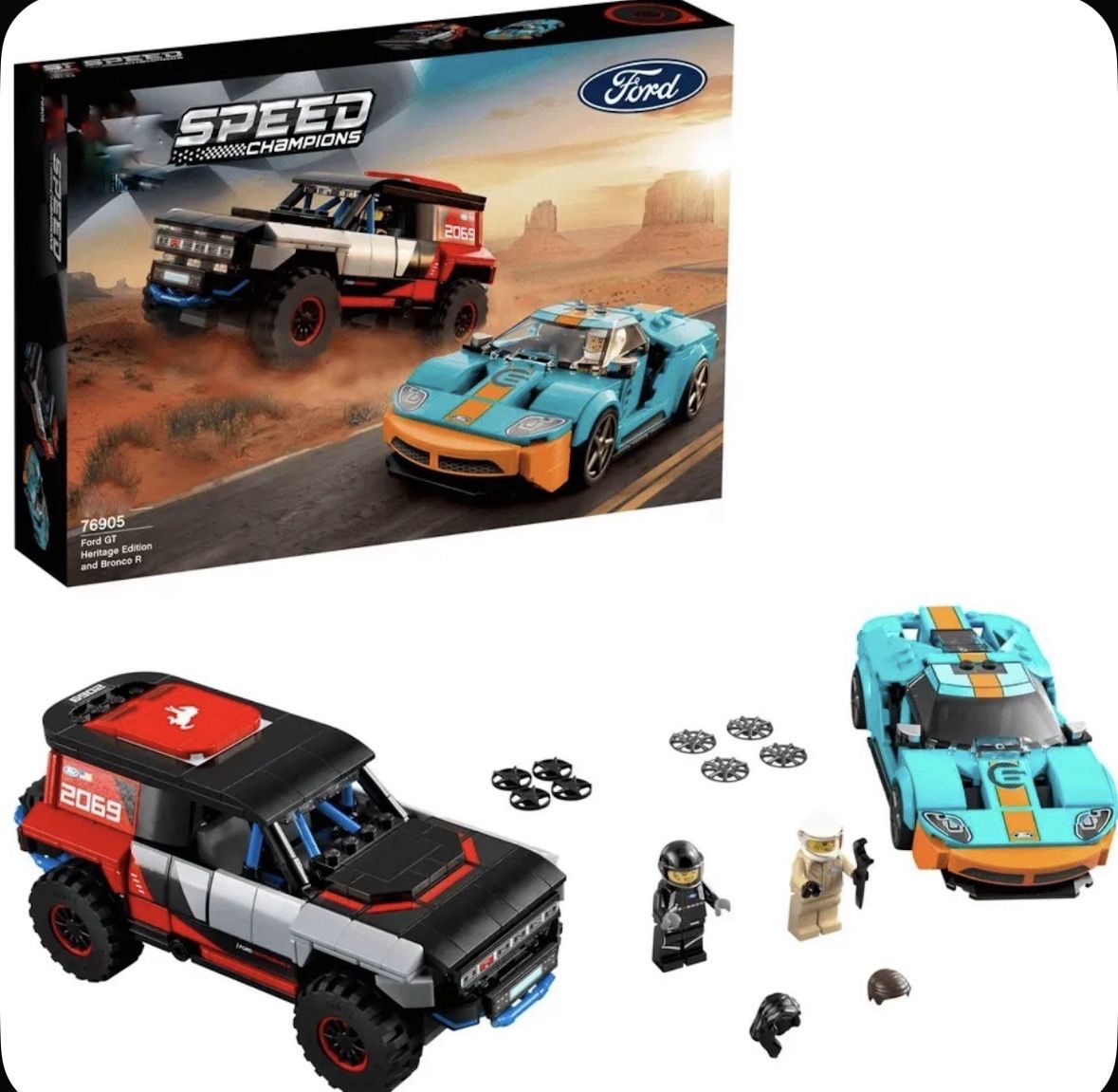 Конструктор Speed Champions Ford GT Heritage Edition and Bronco R, 660 деталей