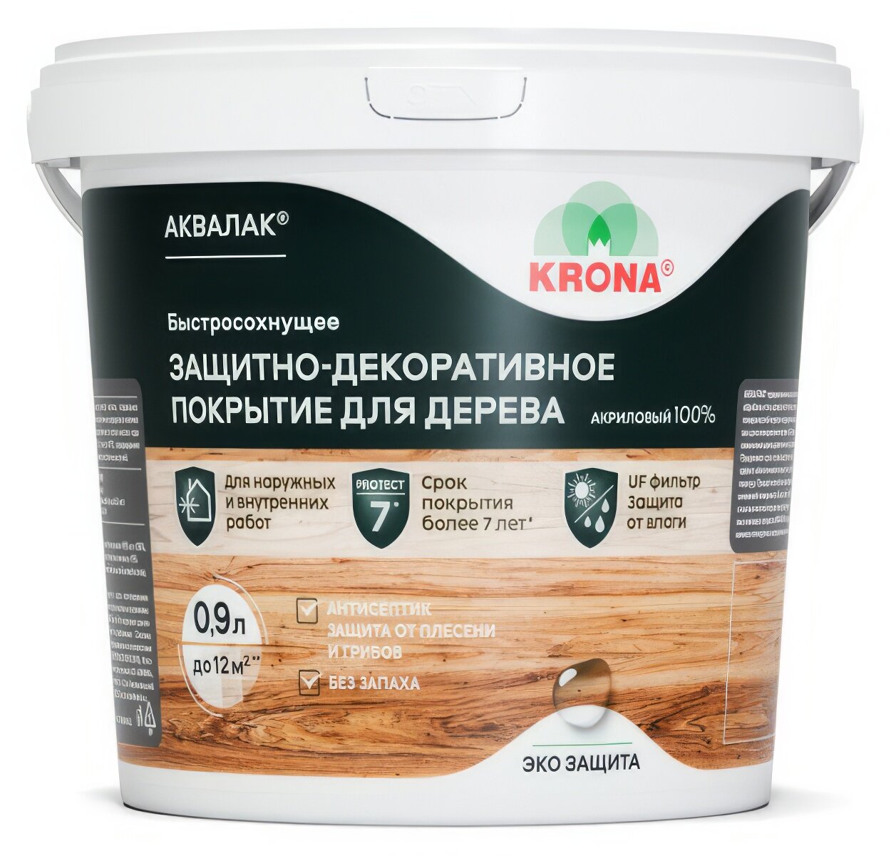 Аквалак KRONA палисандр шоколад 0,9л