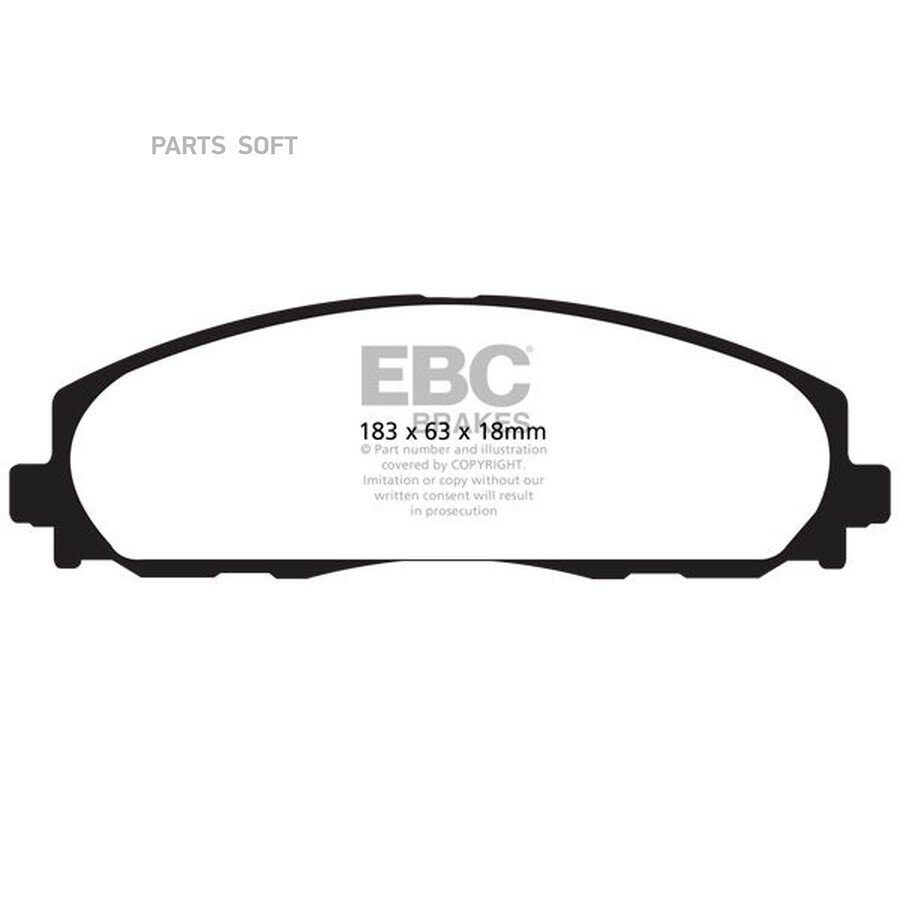 Накладки тормозные от официального дистрибьютора, EBC-BRAKES, артикул DP61888