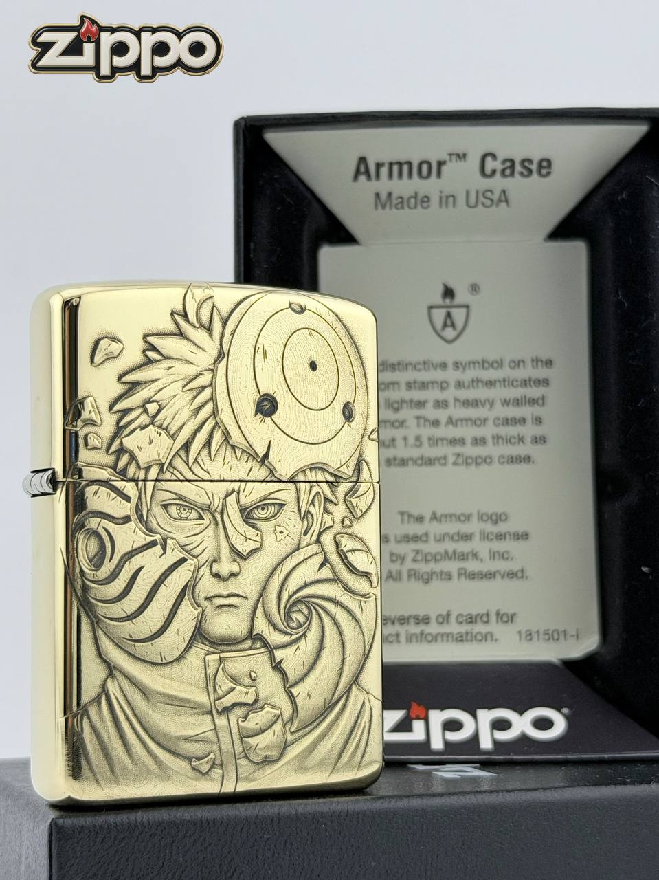 Зажигалка Zippo Наруто — Обито Учиха Тоби, Naruto Shippuden, гравировка
