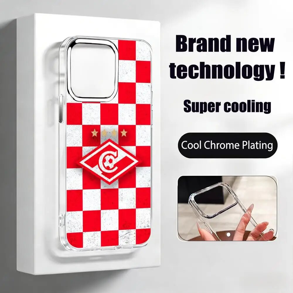 Чехол iPhone 13 "Спартак" (Москва), белый, TMS04