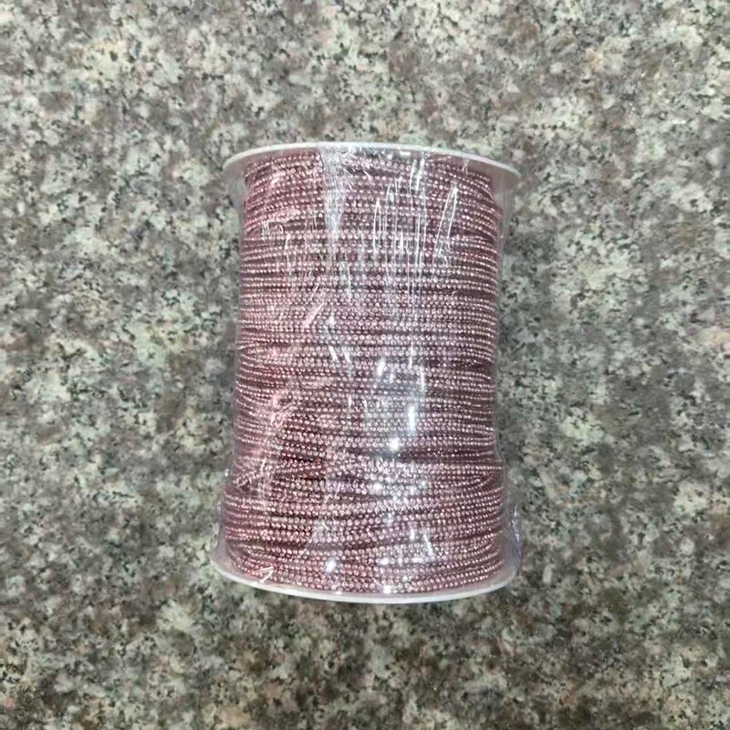 Хрустальный шнур со стразами 4 мм, 10 ярдов Розовый, Rose Pink