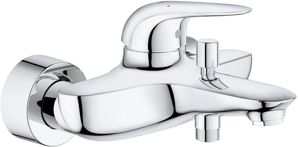 Смеситель для ванны с душем Grohe Eurostyle 23726003 настенный, однорычажный, хром, глянцевый, латунный, без лейки, с керамическим картриджем