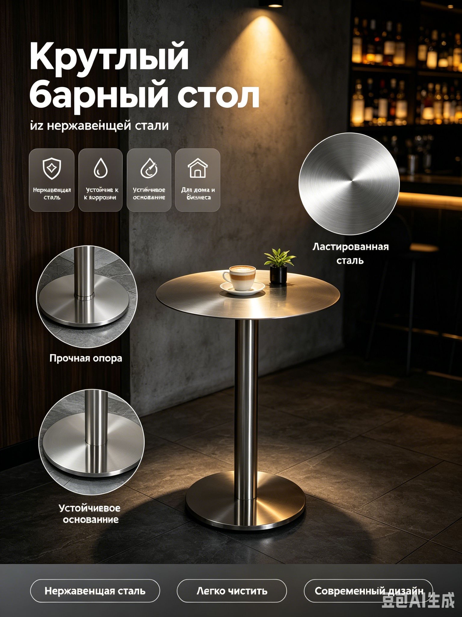 Стол обеденный Нераскладной, 50х50х75 см