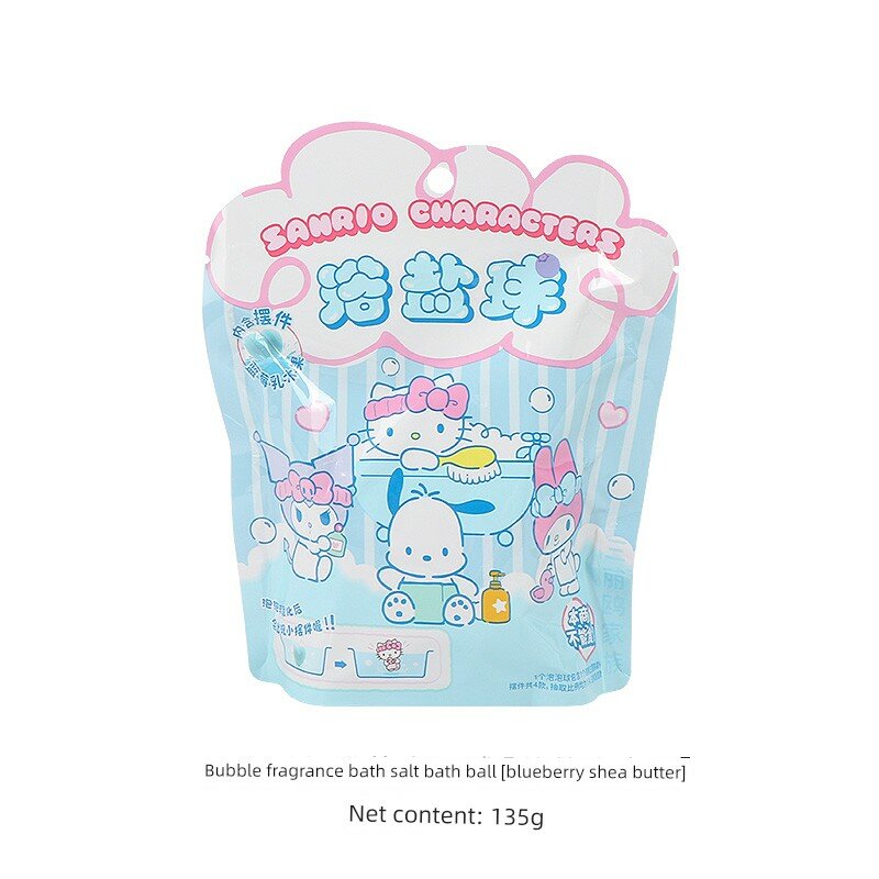 MINISO Sanrio Пузырьковые Ароматные Солевые Шарики для Ванны Голубика Масло Ши Ароматизатор для Купания Релакс Спа 100г