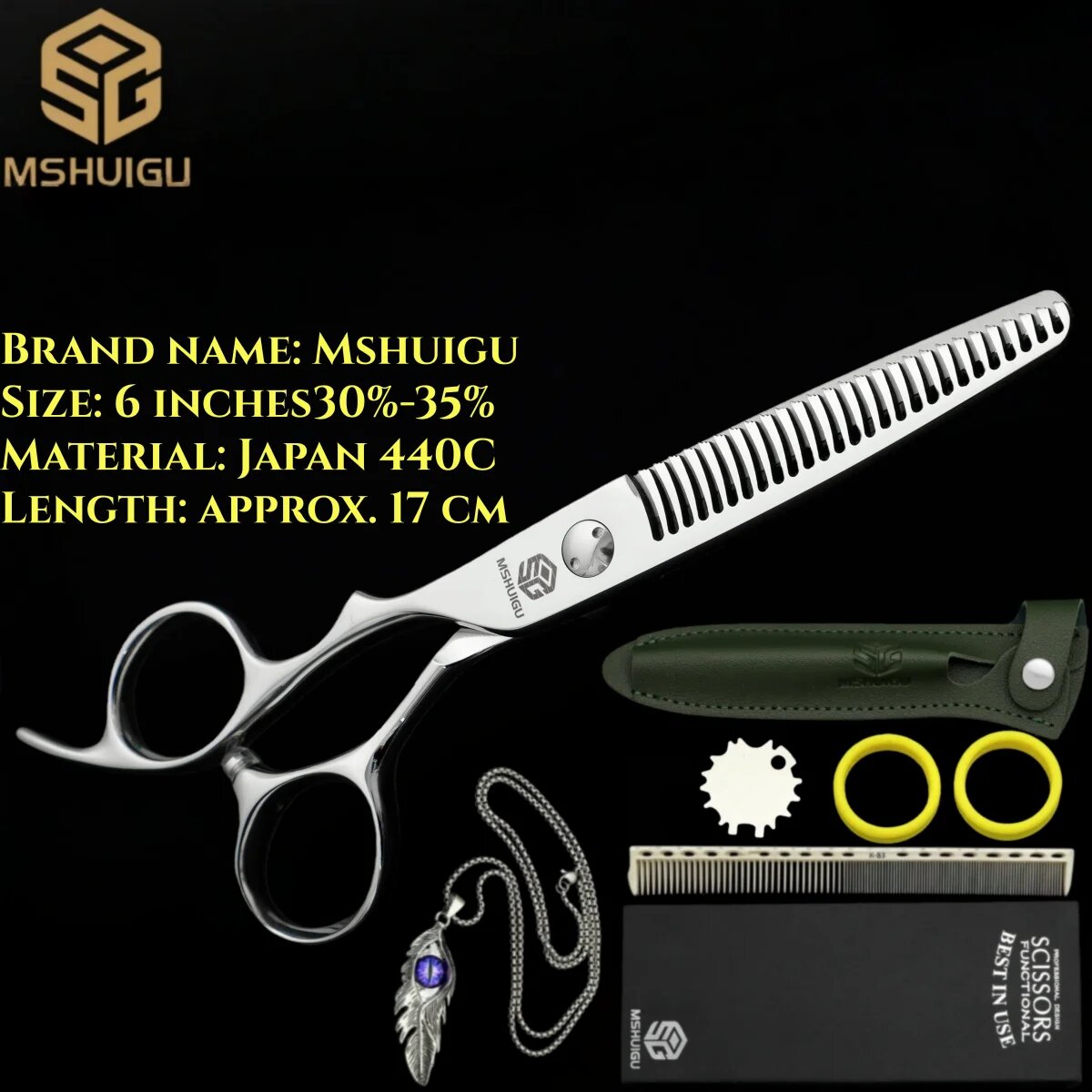 Ножницы для волос MSHUIGU левые 6.75 дюйма 440С