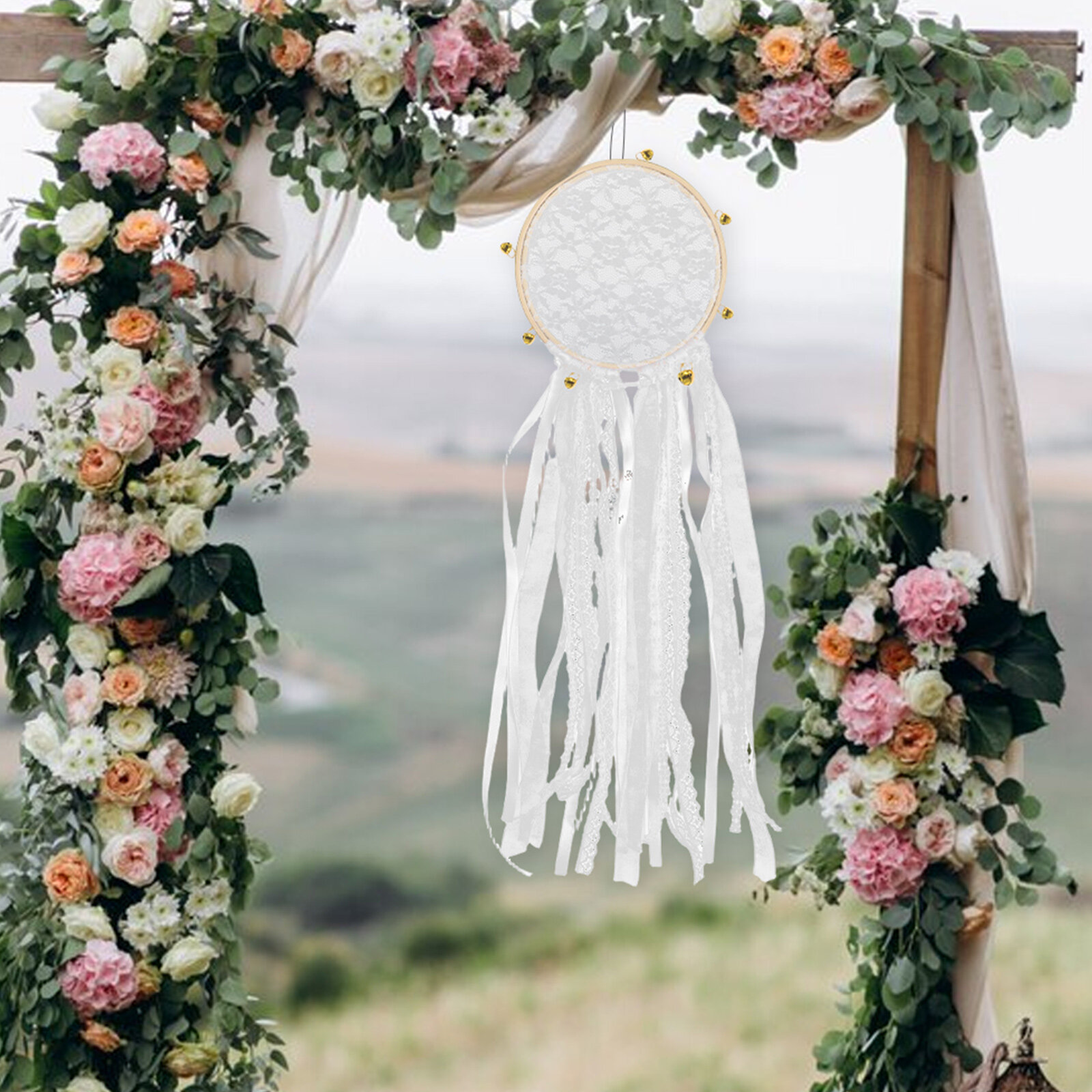 Boho Стильный Колокольчик Из Кружева Для Декора Свадьбы И Праздников Размер 76.00X21.00X21.00CM Белый