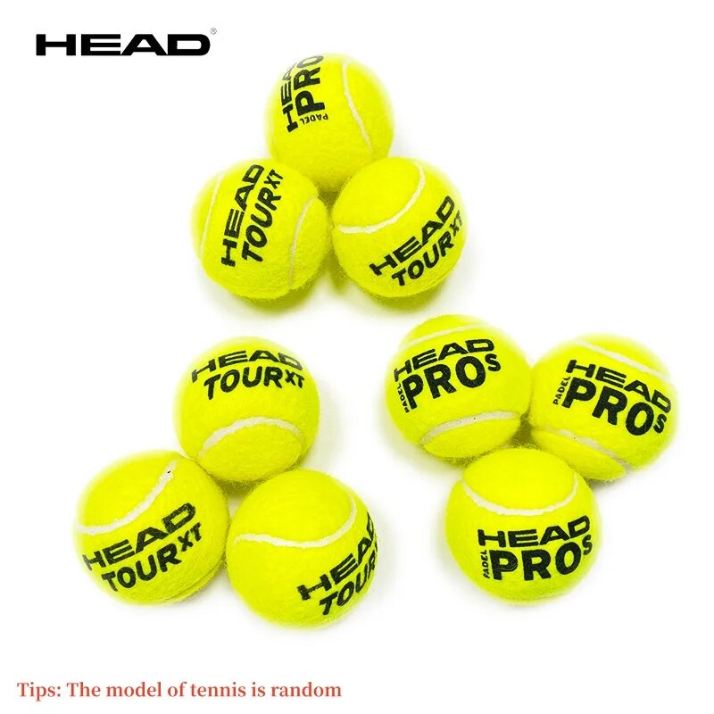 Теннисный мяч HEAD 3/6/9 шт, шерстяные резиновые тренировочные мячи, высокоэластичные матчевые 9PCS