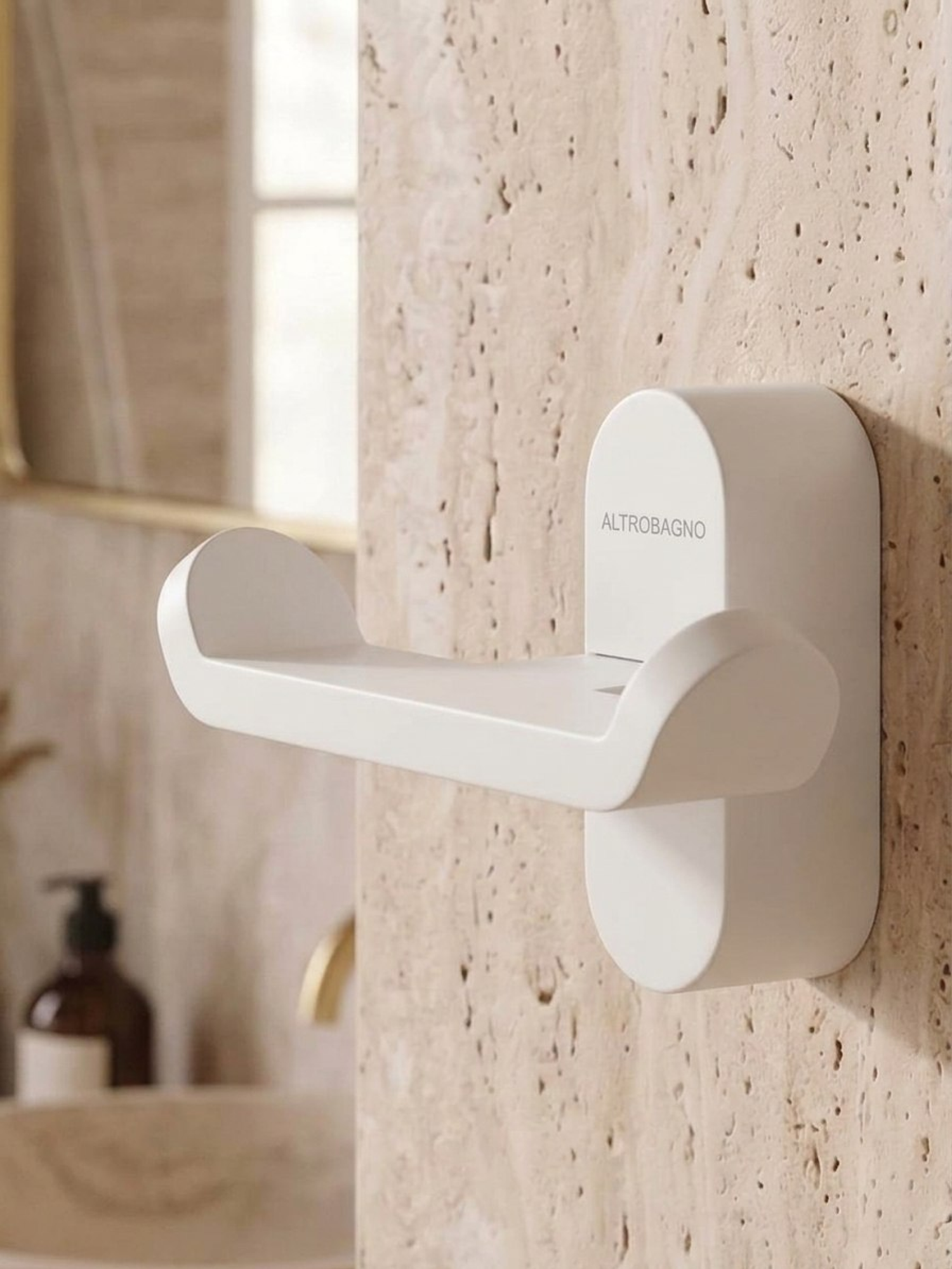 Крючок для полотенец в ванную настенный двойной ALTROBAGNO, белый матовый
