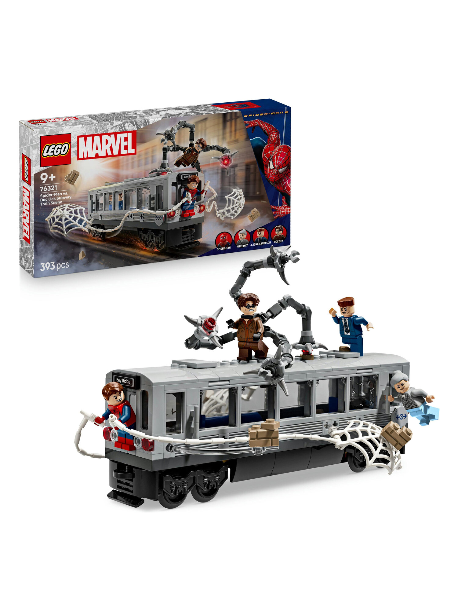 Конструктор LEGO Super Heroes 76321 Человек-паук против Доктора Осьминога: Сцена с поездом, от 9 лет, 393 дет.