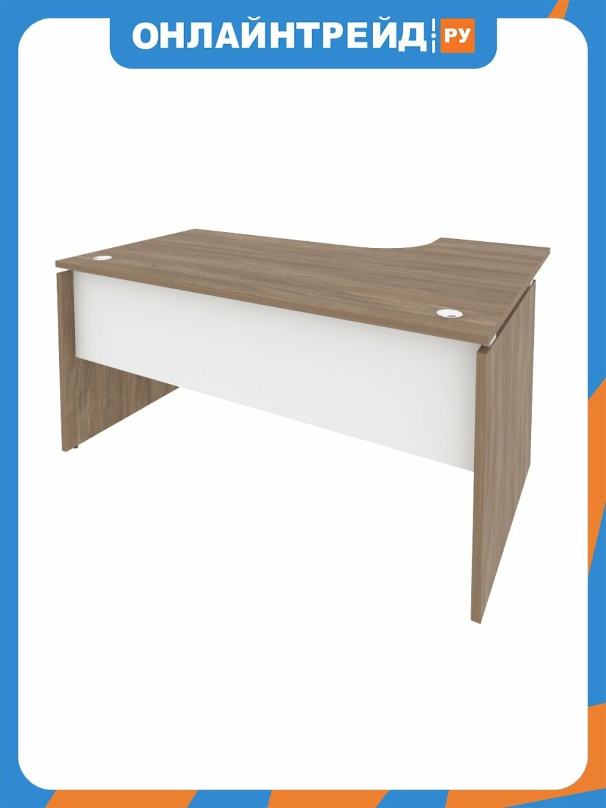 Стол эргономичный Riva CHAIR левый O. SA-4 (L) Дуб аризона/Белый бриллиант 1580*1180*750 Onix