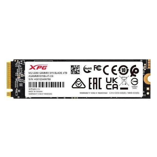 Внутренний диск SSD ADATA M.2 4000 Гб GAMMIX S70 BLADE (AGAMMIXS70B-4T-CS)