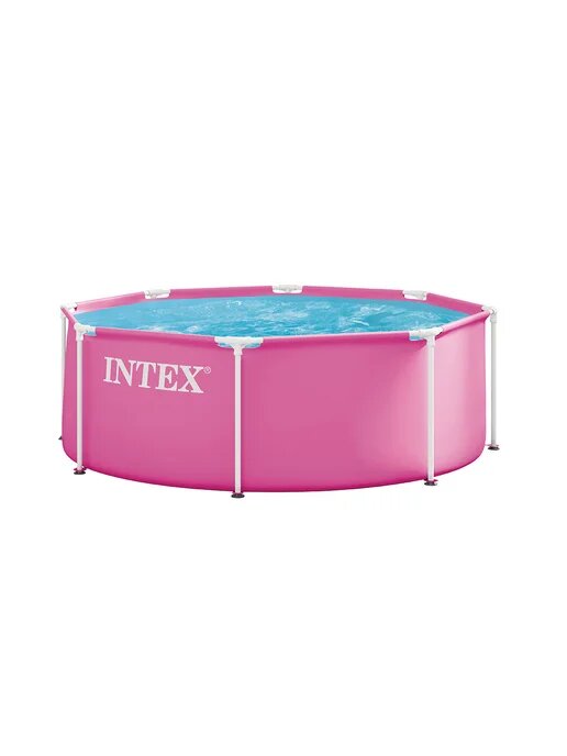 Каркасный бассейн Pink Metal Frame 244х76см, Intex 28290, цвет розовый
