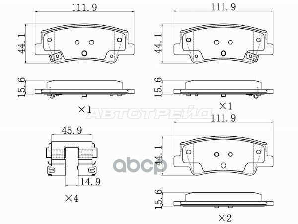 Колодки тормозные зад Sonata 19-/Tucson 21-/Kia K5 Sat арт. ST280060