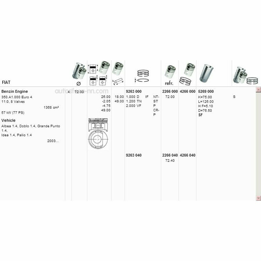 YENMAK 4266000 4266.000 поршень ДВС