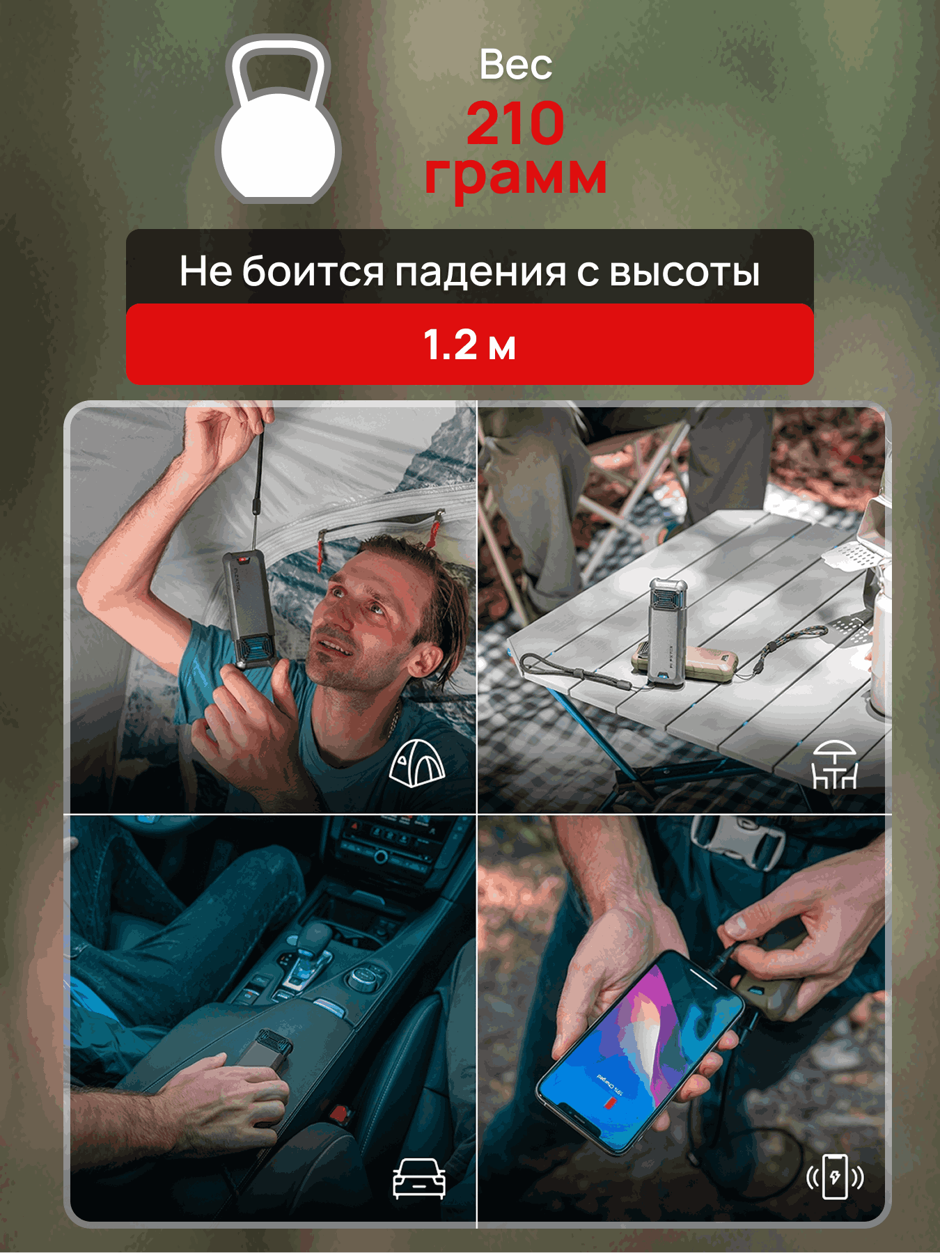 Фумигатор туристический Flextail Max Repel S Grey