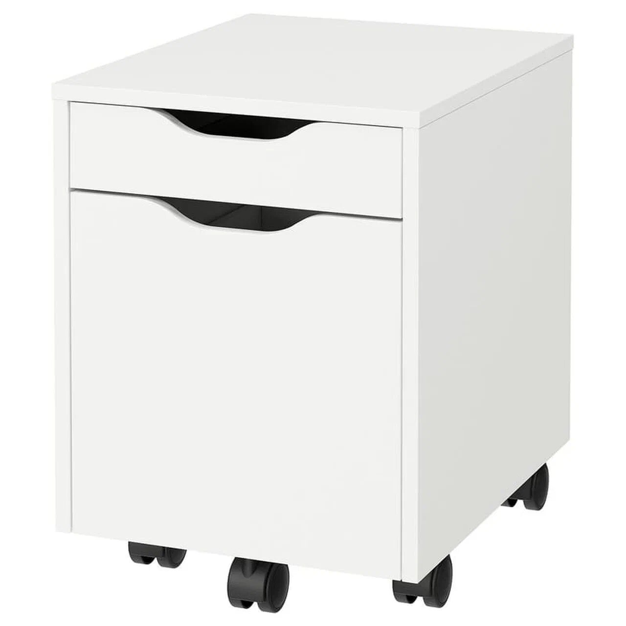 Комод IKEA "Alex", на колесиках, 6 ящиков, белый/чёрный, 36x50x72 см