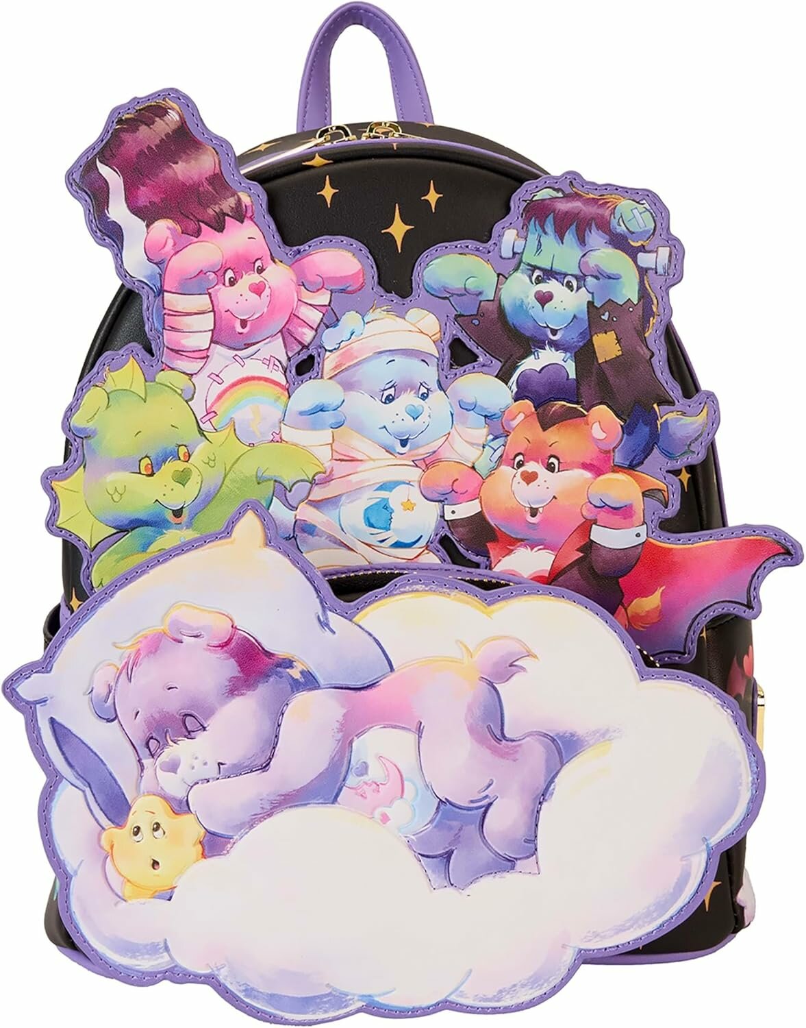 Сумка рюкзак Заботливые Мишки в виде монстриков The Care Bears Love Bear Loungefly